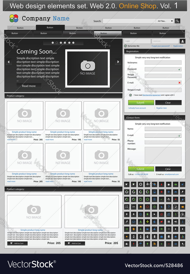 Web store template Royalty Free Vector Image - VectorStock