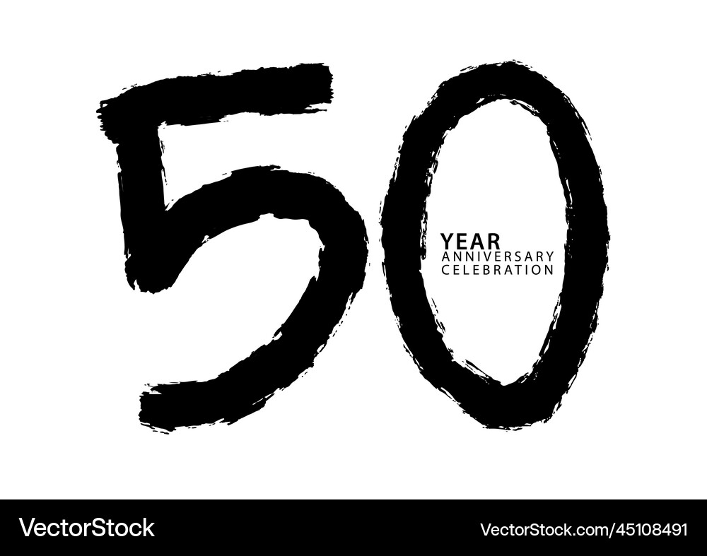 50 year anniversary celebration black color Vector Image