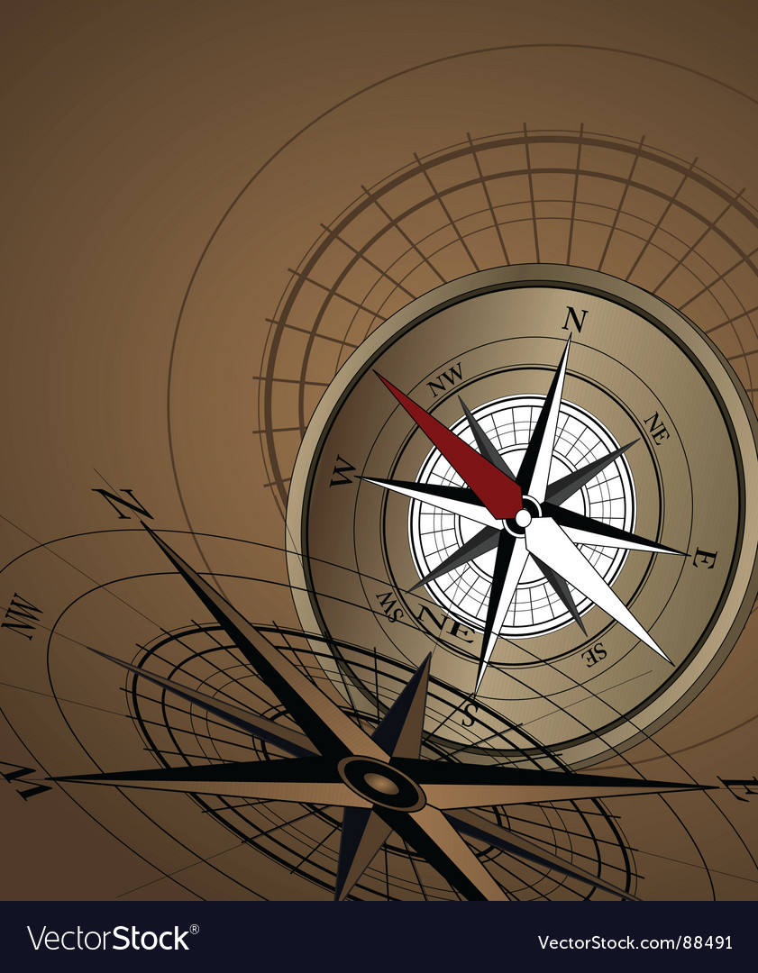 Compass gold Royalty Free Vector Image - VectorStock