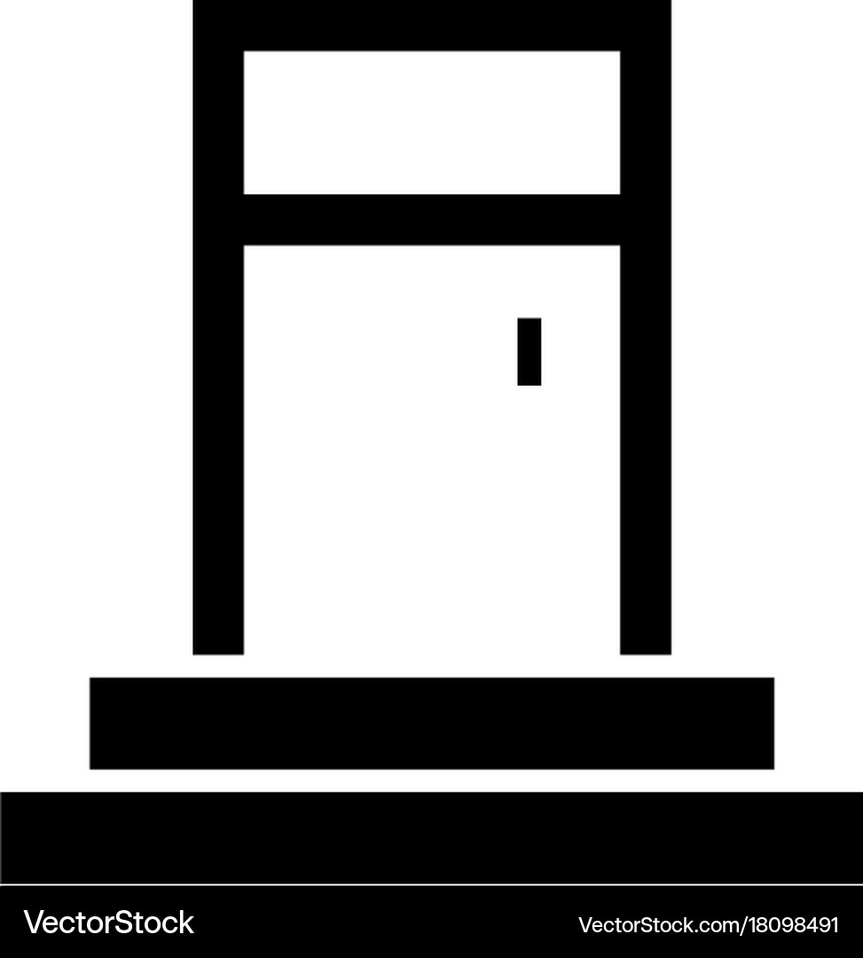 Entrance door icon black Royalty Free Vector Image