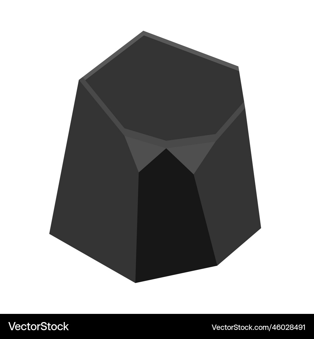 Flat design coal icon or natural resource or fuel Vector Image