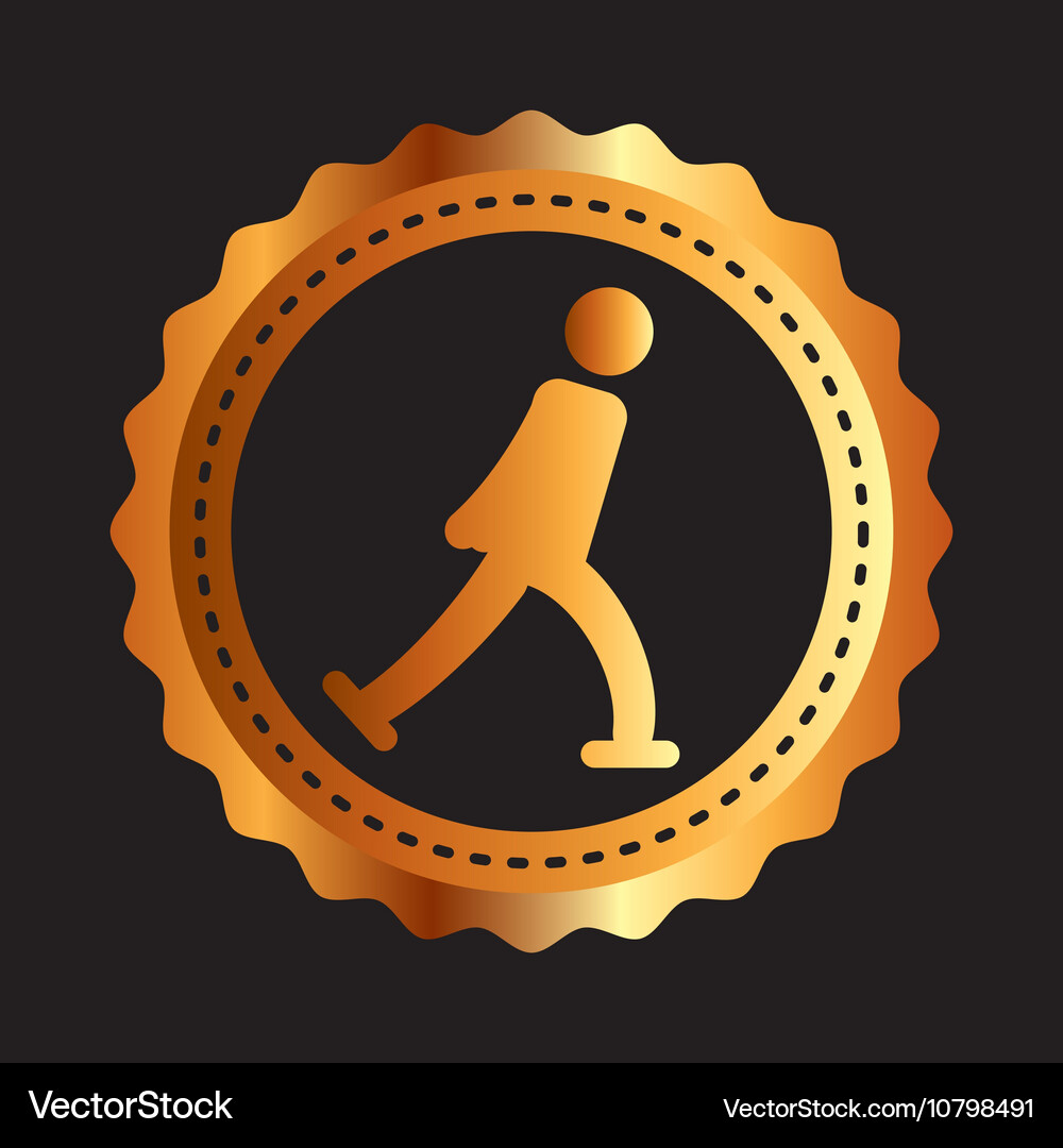 Gold emblem sport icon Royalty Free Vector Image