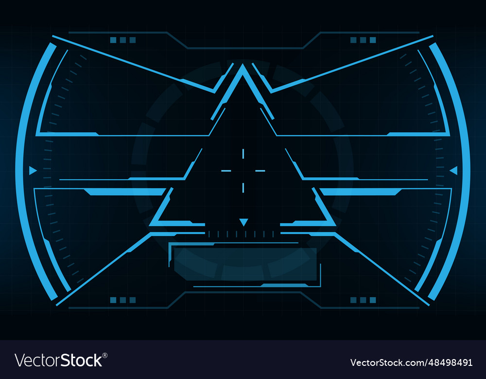 Hud sci-fi interface screen view blue geometric Vector Image