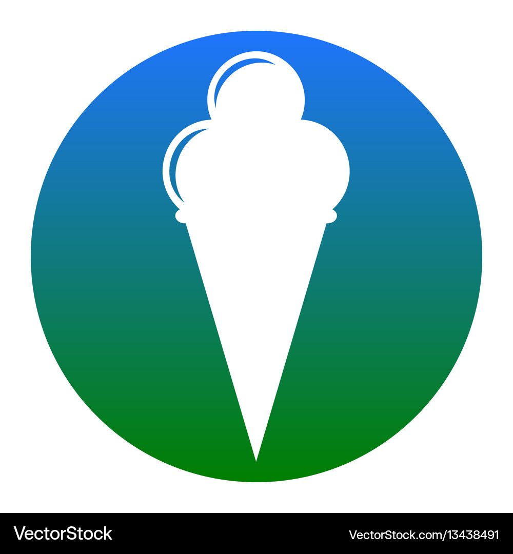 Ice cream sign white icon in bluish Royalty Free Vector