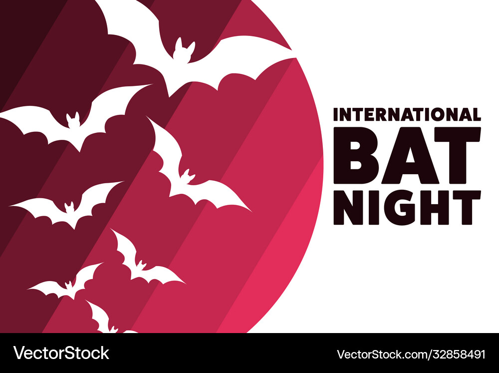 International bat night holiday concept template Vector Image
