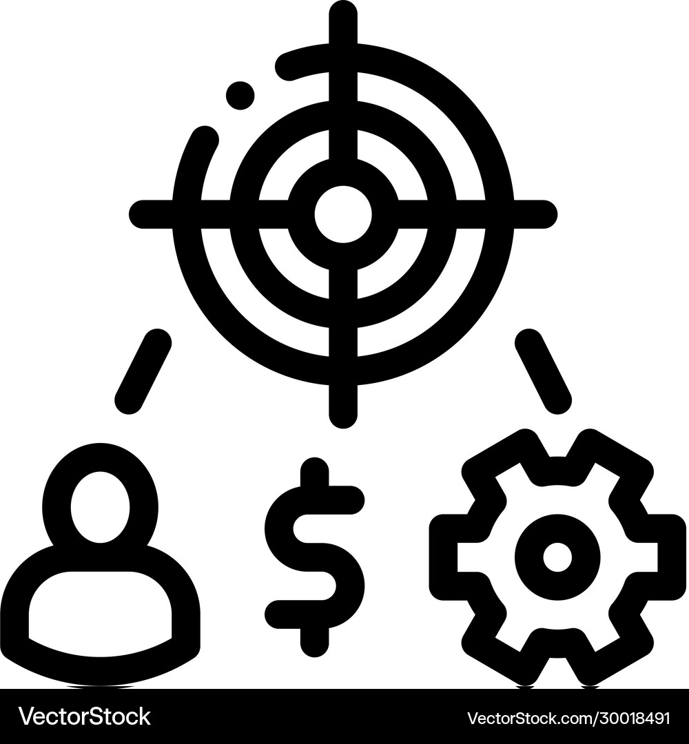 Man target money icon outline Royalty Free Vector Image