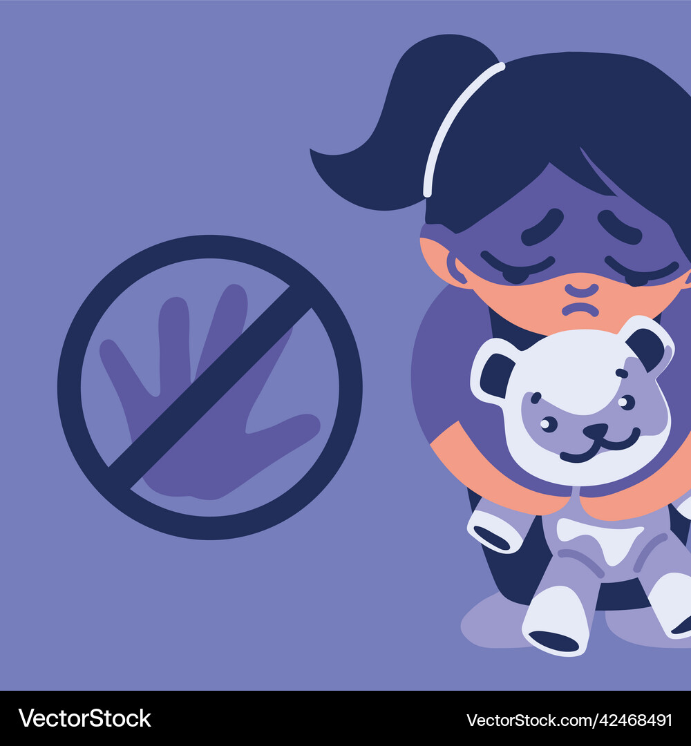 National child abuse prevention month Royalty Free Vector