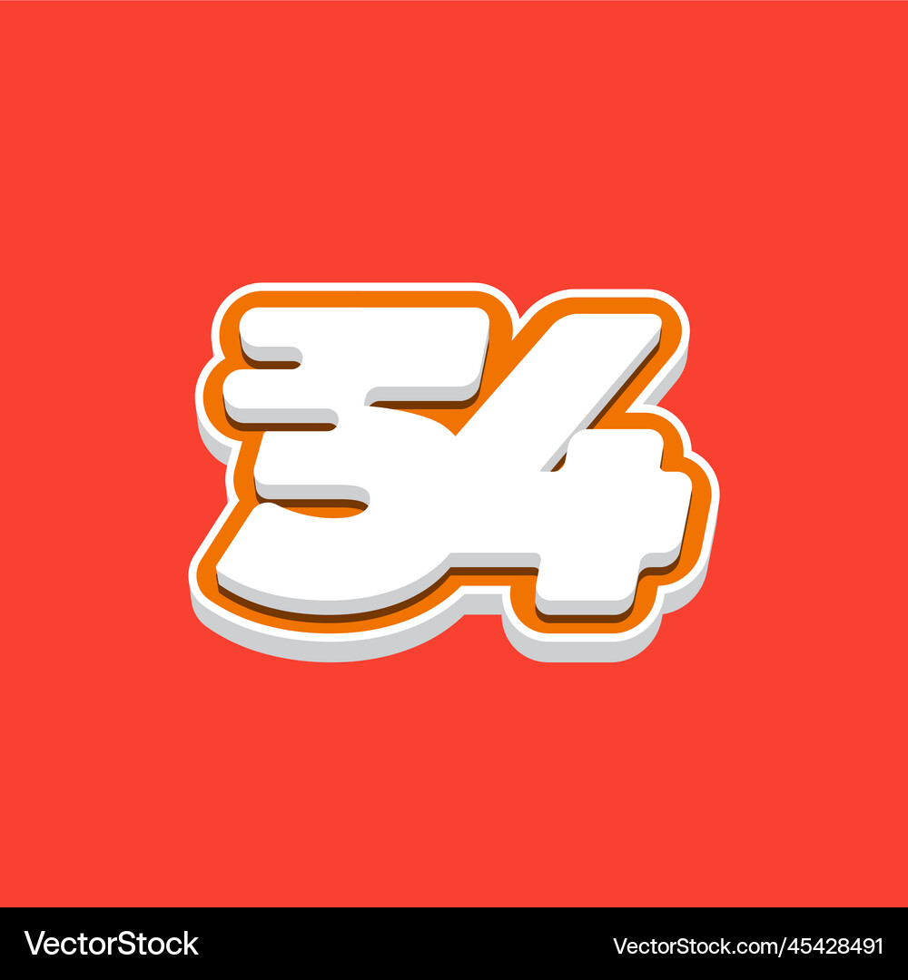 Number 54 3d speed modern icon Royalty Free Vector Image