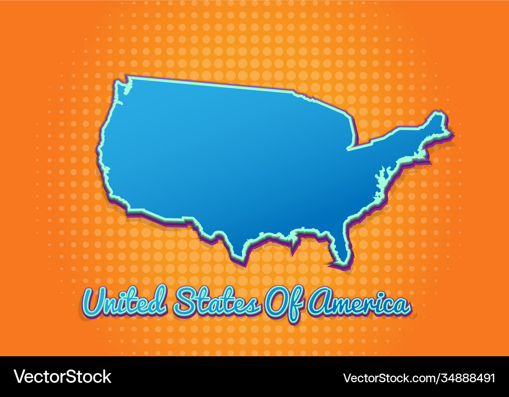 Retro map united states america Royalty Free Vector Image