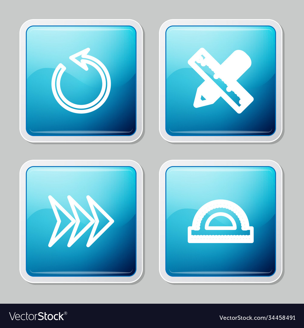 Set line refresh crossed ruler and pencil arrow Vector Image Set line refresh crossed ruler and pencil arrow Vector Image