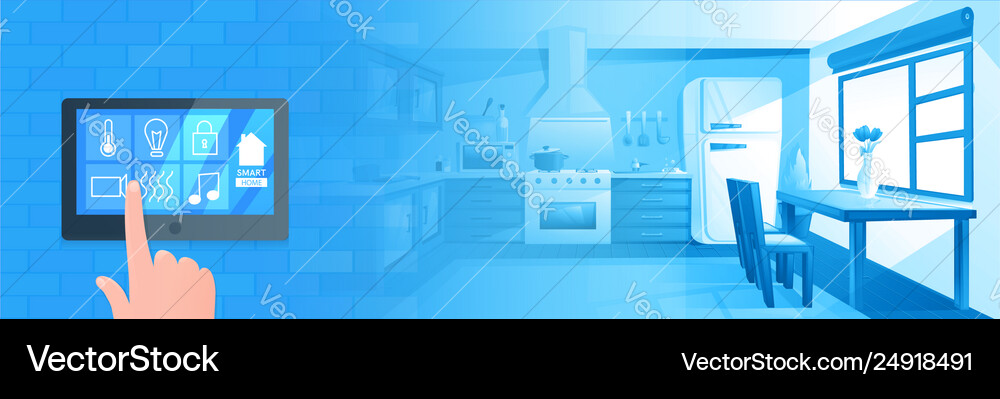 Smart home technology banner Royalty Free Vector Image