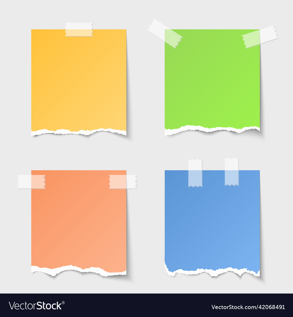 Torn paper notes Royalty Free Vector Image - VectorStock