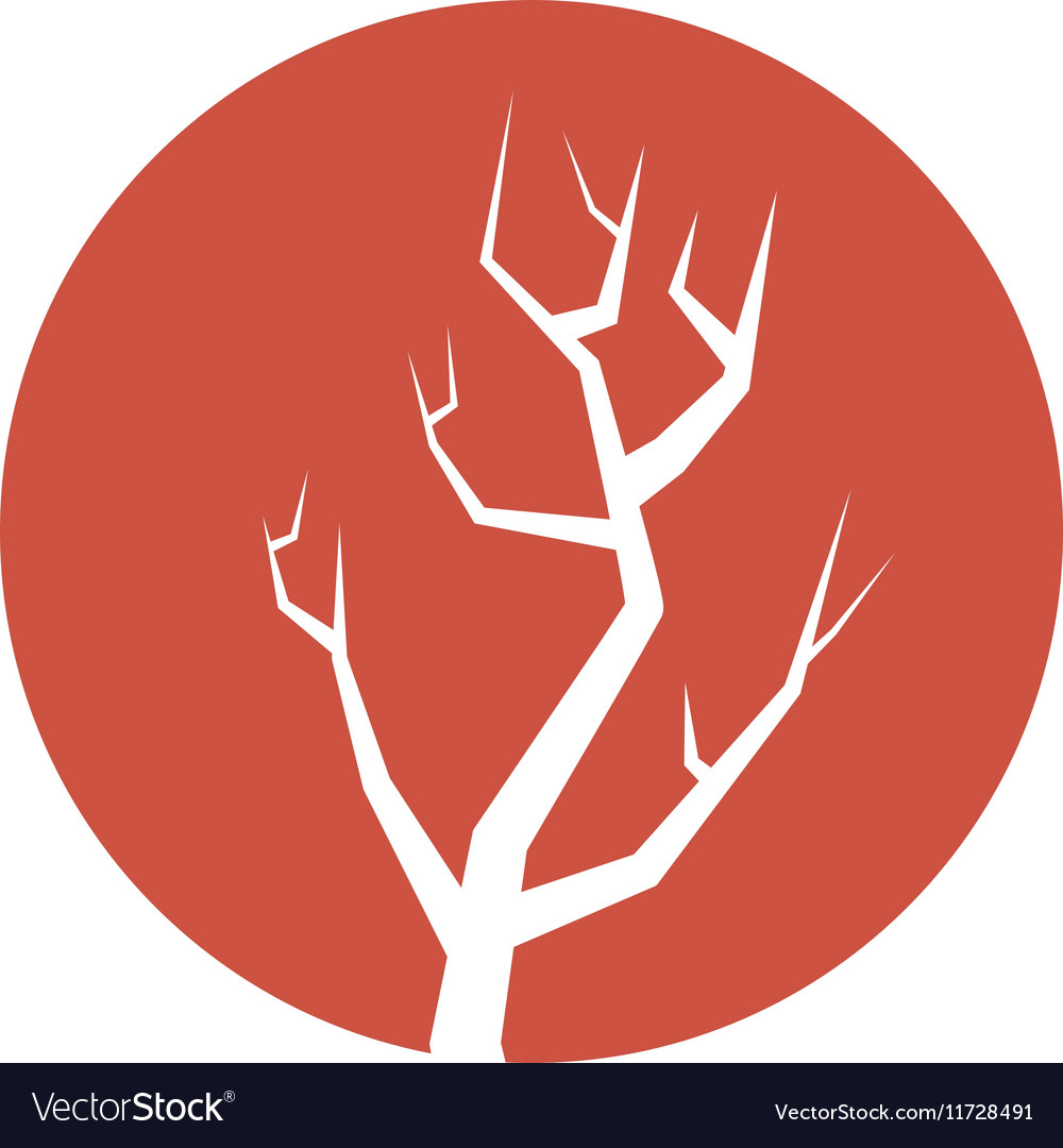 Tree branch hand drawing isolated icon Royalty Free Vector