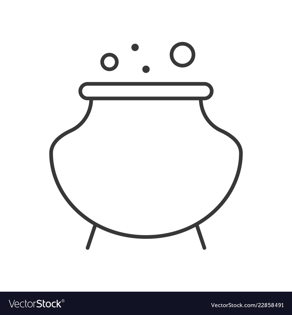 Witch cauldron halloween related hollow outline Vector Image