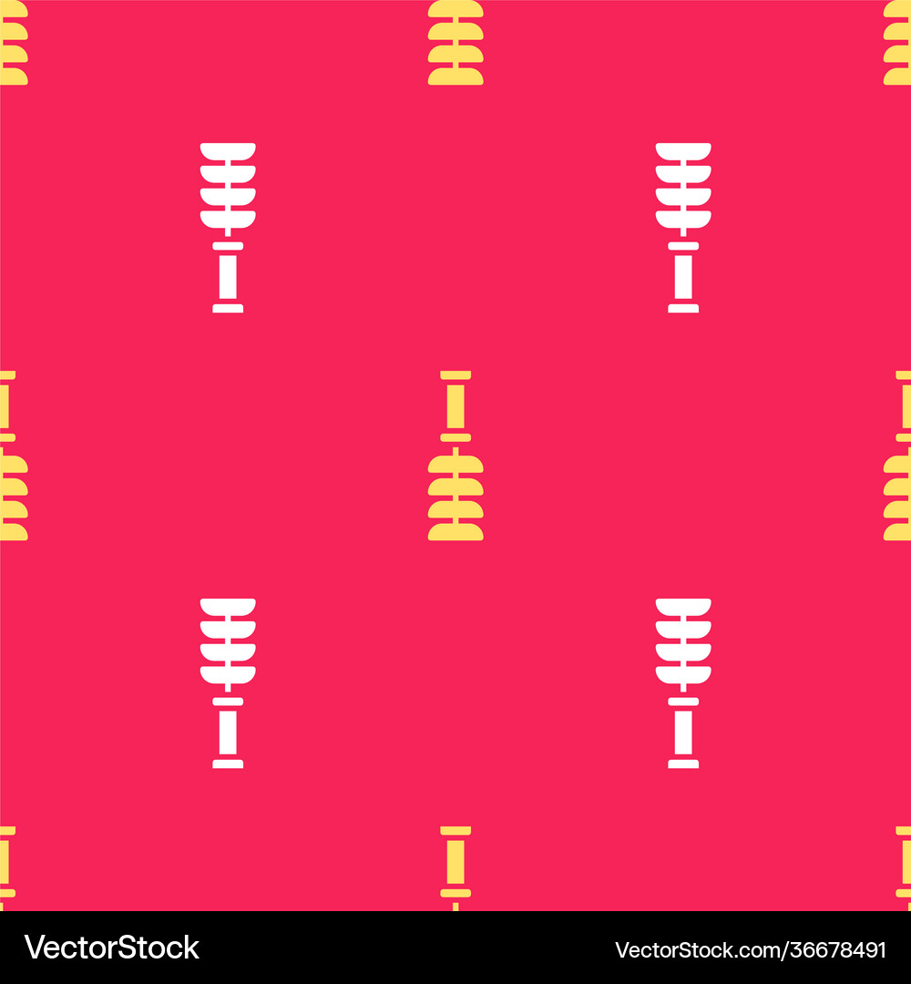 Yellow toilet brush icon isolated seamless pattern