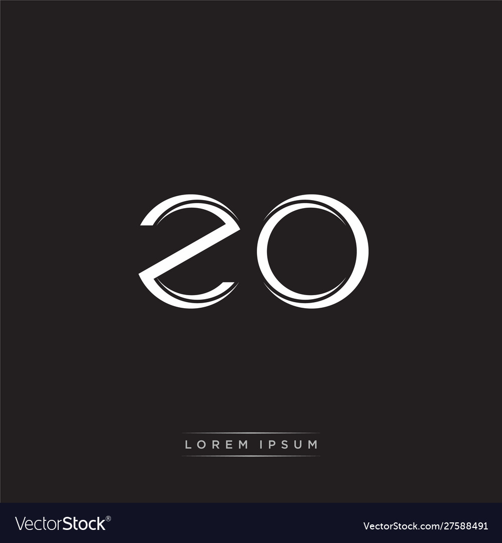 Zo initial letter split lowercase logo modern Vector Image