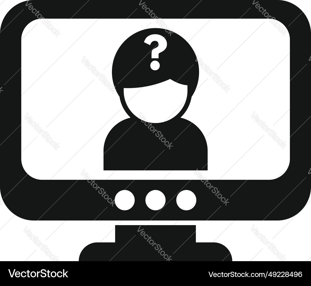 Anonymous monitor face icon simple avatar Vector Image