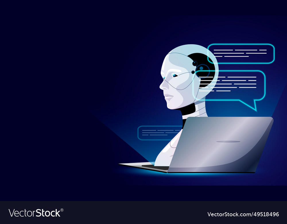 Artificial intelligence chat bot technology Vector Image