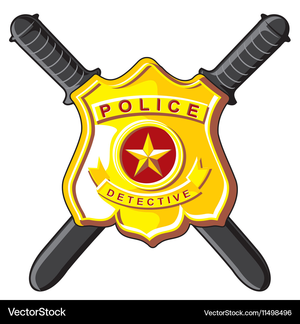 Badge and batons police Royalty Free Vector Image