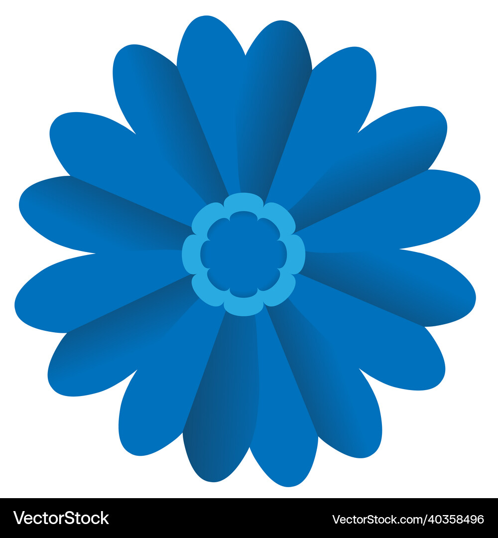 Blue origami flowers on a white background Vector Image