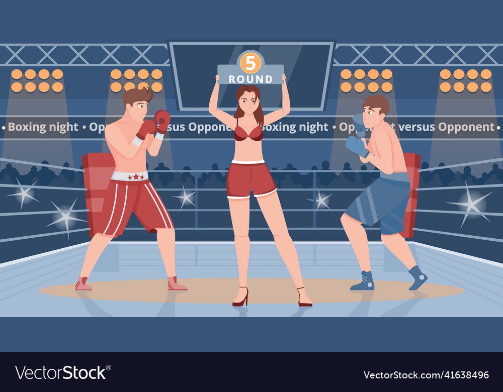 Boxing ring flat Royalty Free Vector Image - VectorStock