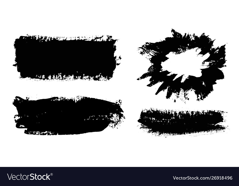 Brush strokes paintbrush set grunge Royalty Free Vector
