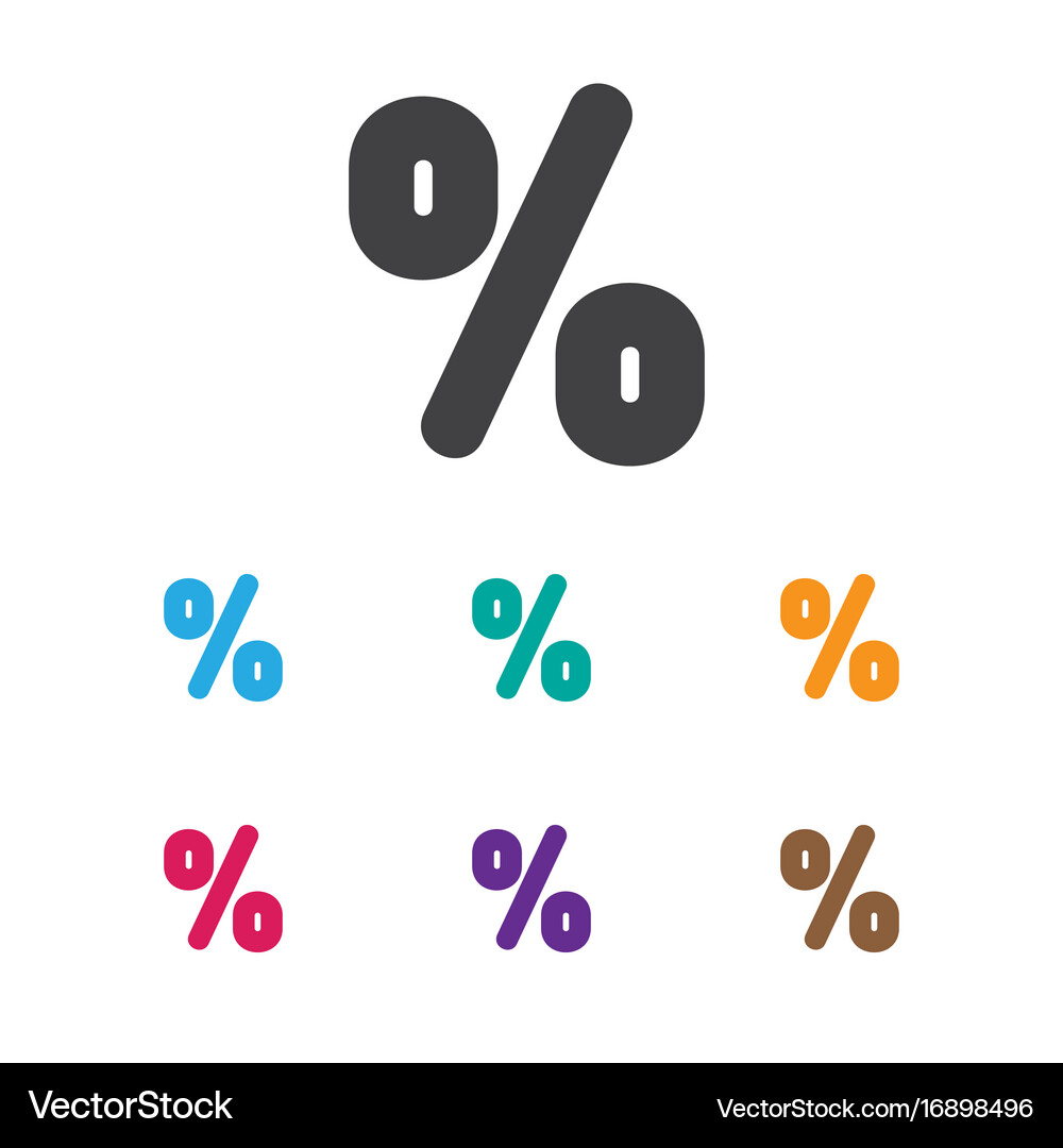 Business symbol on percent Royalty Free Vector Image