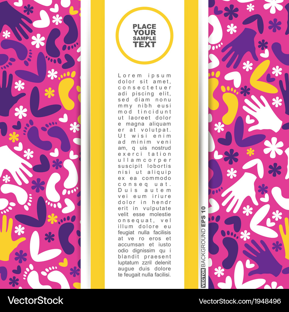 Card with hands hearts and flowers Royalty Free Vector Image