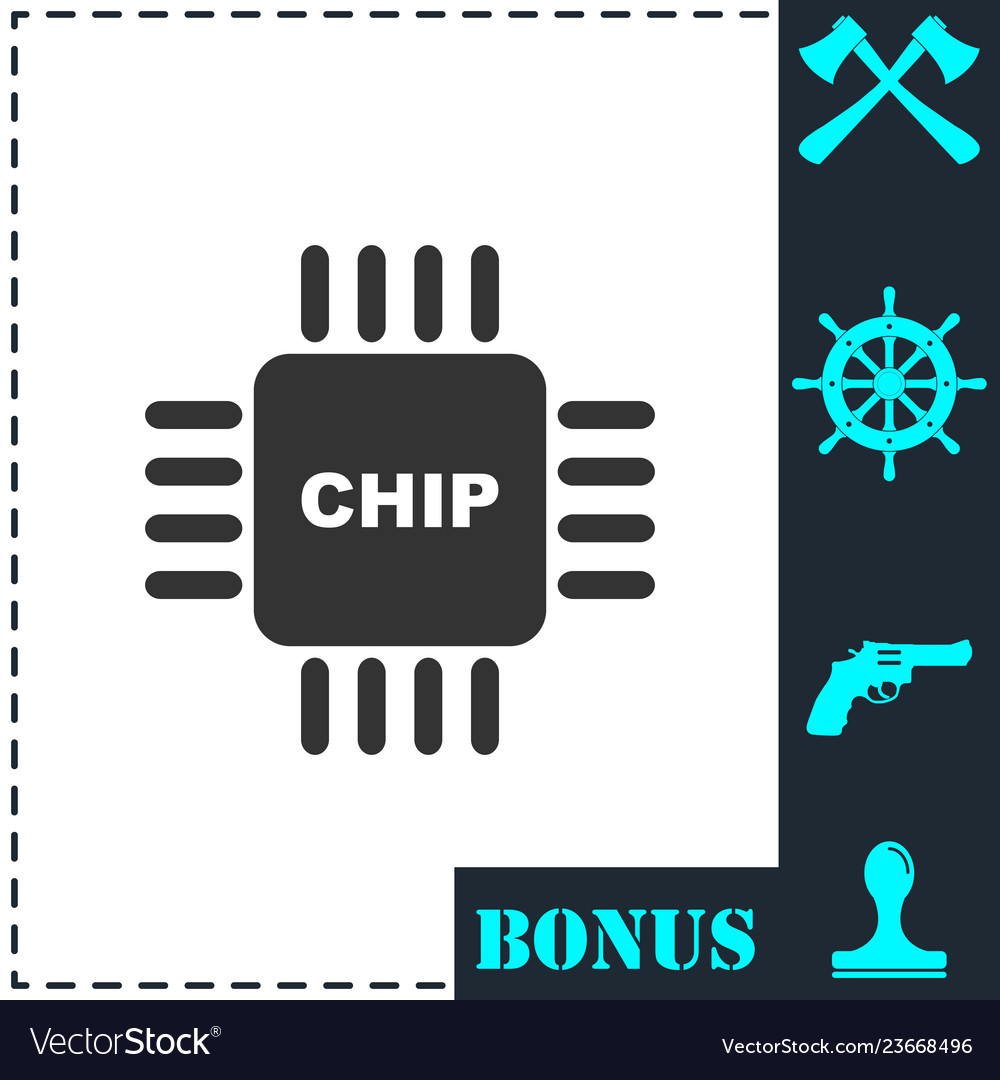 Chip icon flat Royalty Free Vector Image - VectorStock Chip icon flat Royalty Free Vector Image - VectorStock