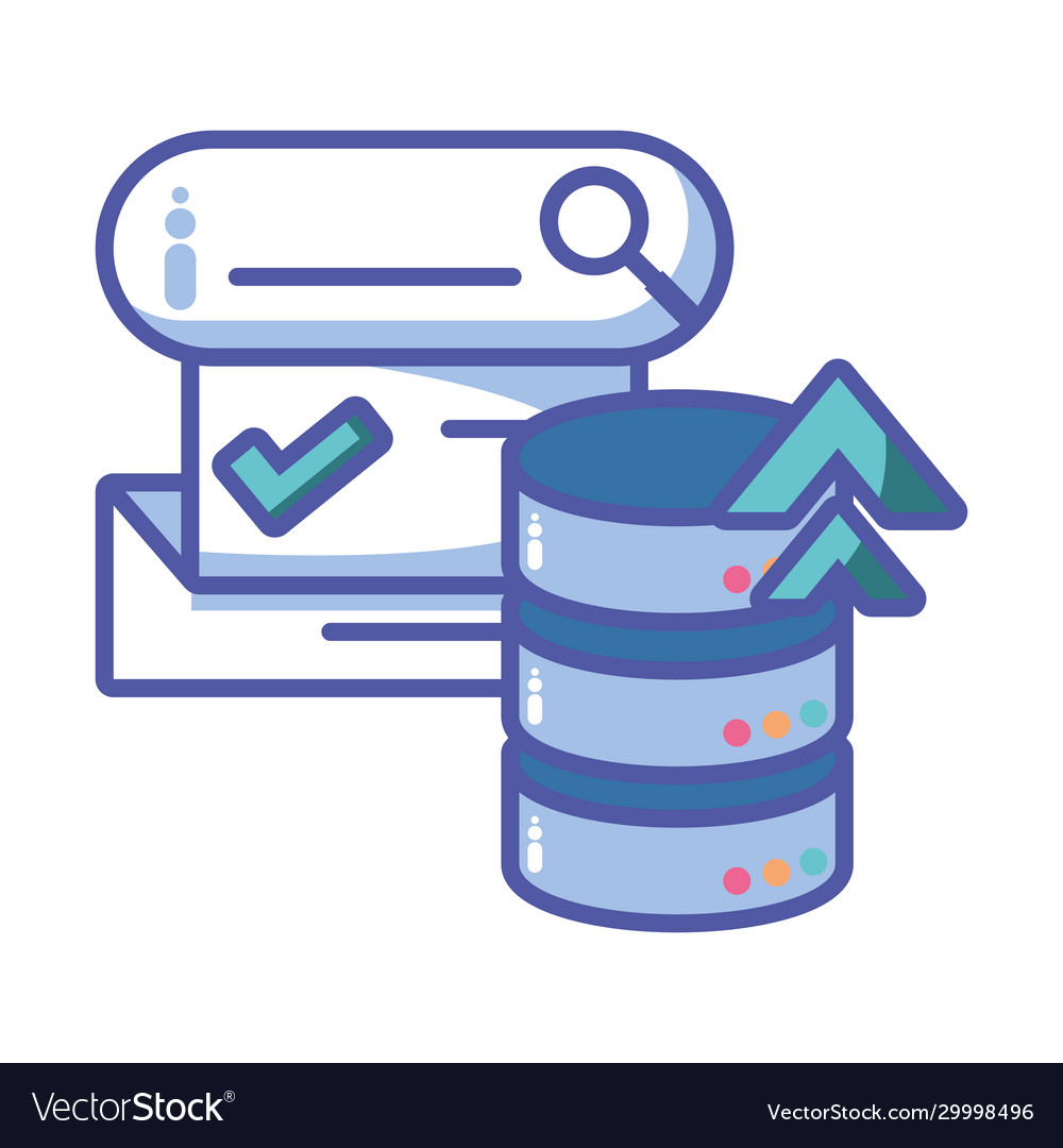 Cloud database seo icons in white background Vector Image