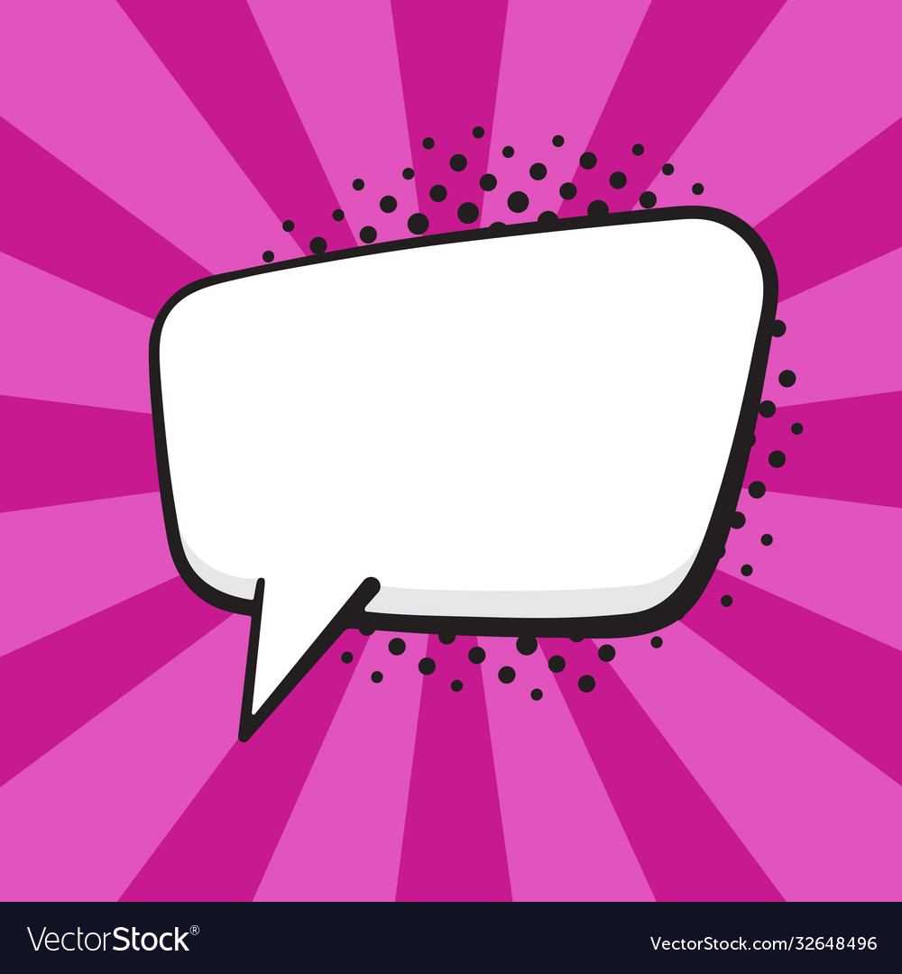 Comic speech bubble rectangular shape pop art Vector Image