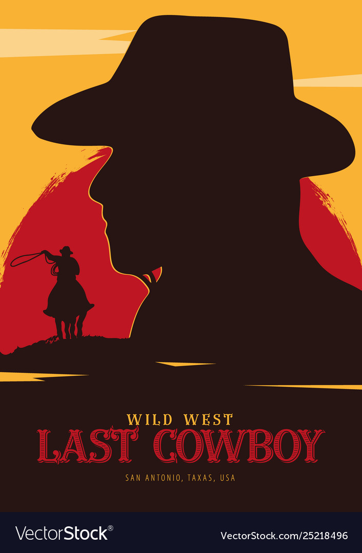 Cowboy banner wild west and rodeo with horse Vector Image