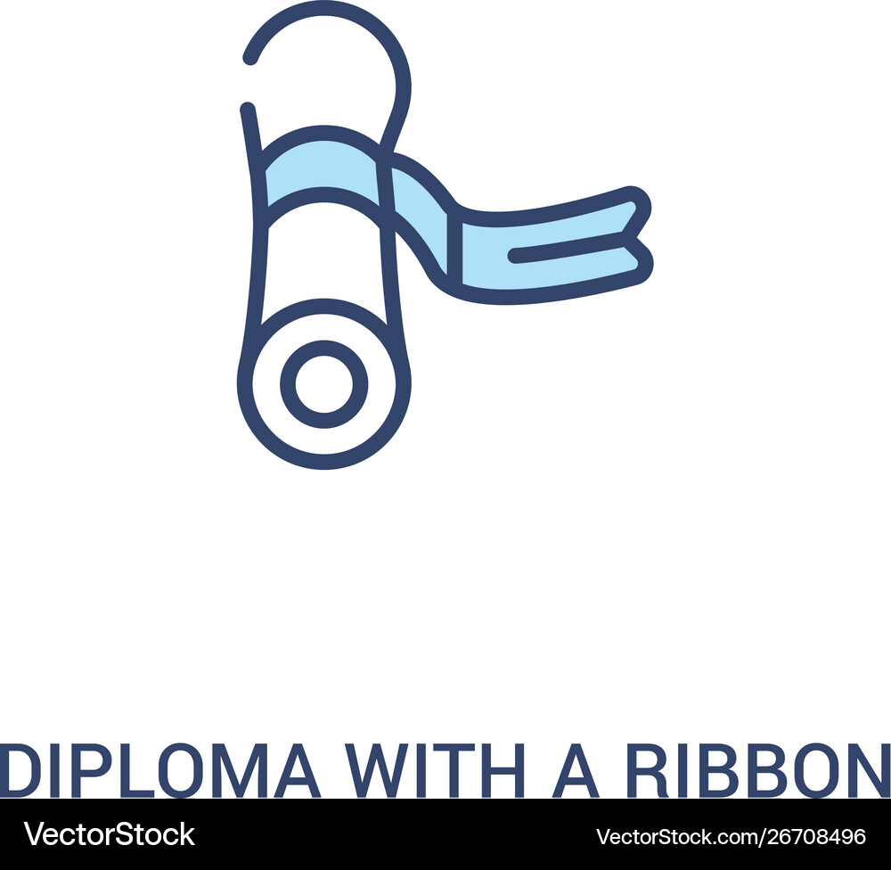 Diploma with a ribbon concept 2 colored icon Vector Image