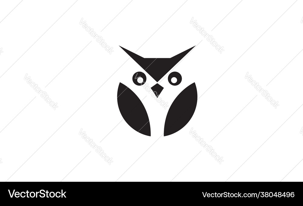 Geometric circle head owl logo symbol icon design Vector Image
