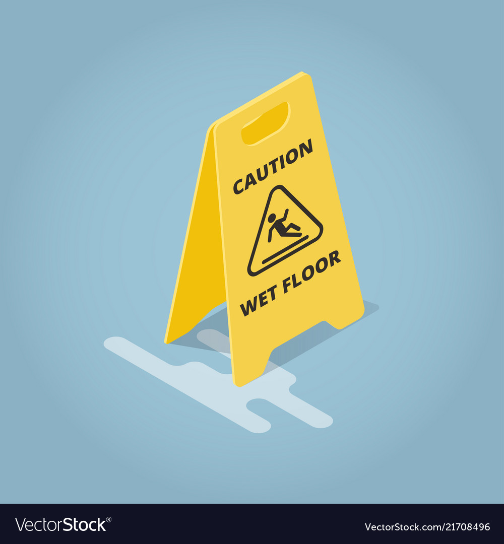 Isometric concept template warning plate Vector Image