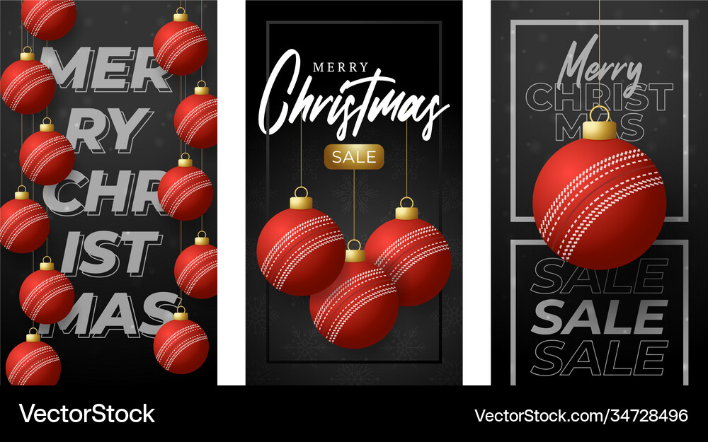 Merry christmas cricket vertical greeting card Vector Image