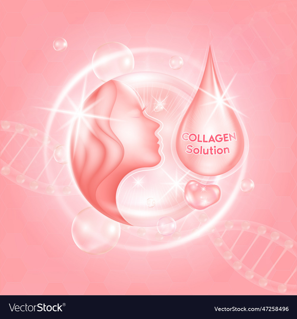 Pink collagen solution Royalty Free Vector Image