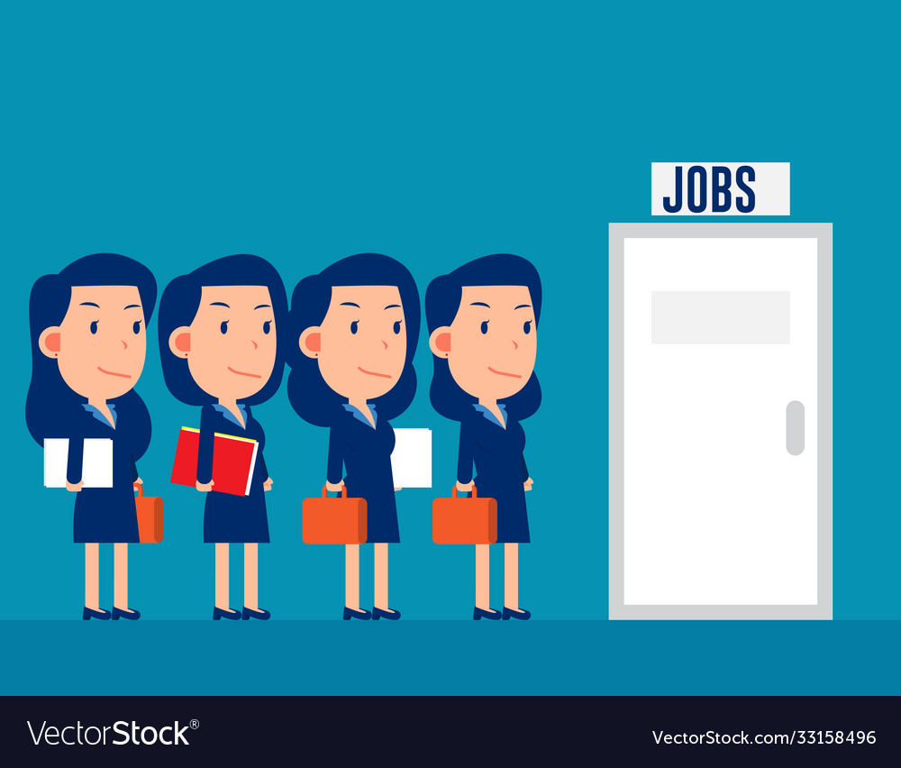 Professional people group queuing for jobs Vector Image Professional people group queuing for jobs Vector Image