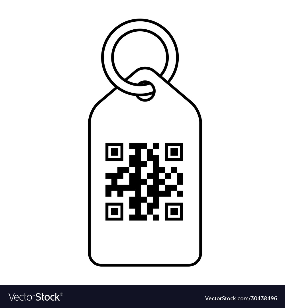 Qr code over label design Royalty Free Vector Image
