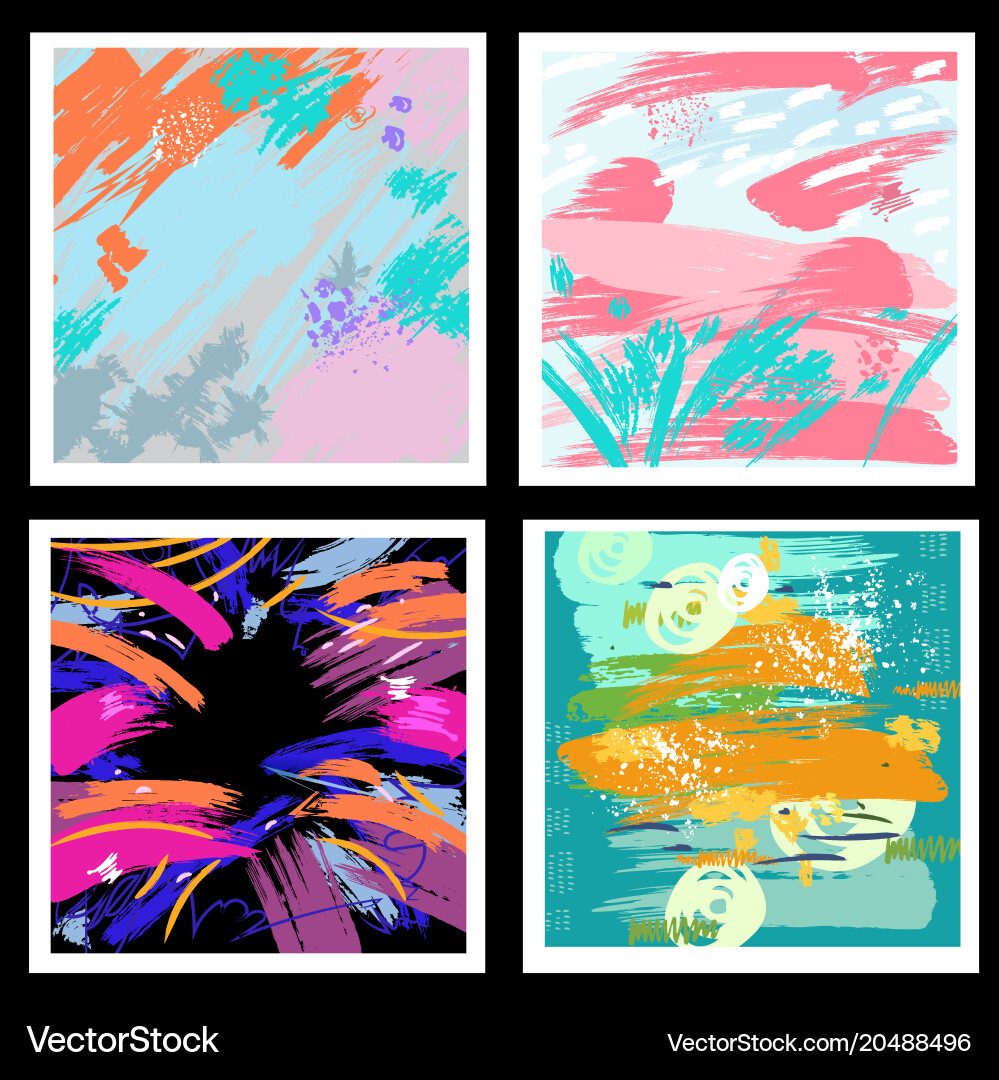 Set of backgrounds from brush strokes Royalty Free Vector
