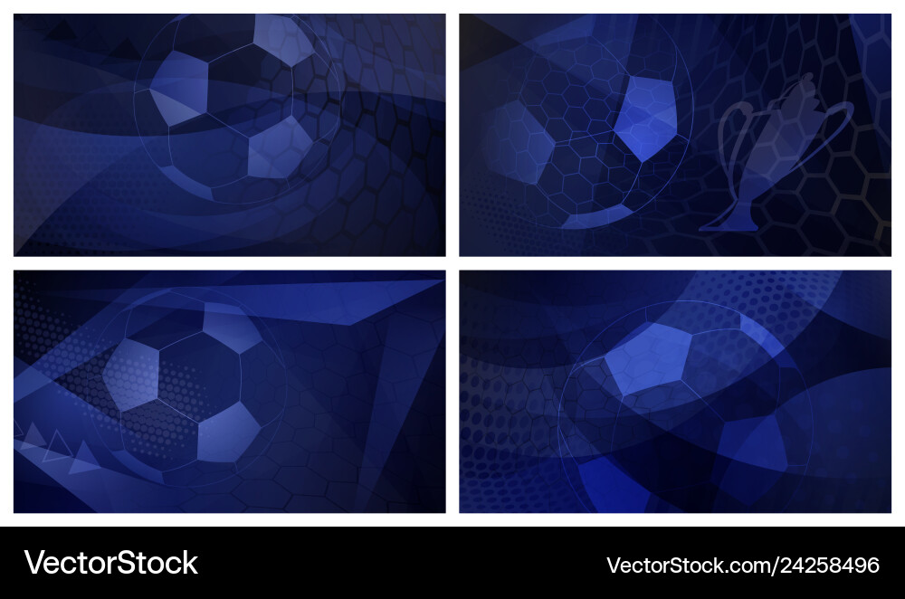Soccer backgrounds in blue colors Royalty Free Vector Image