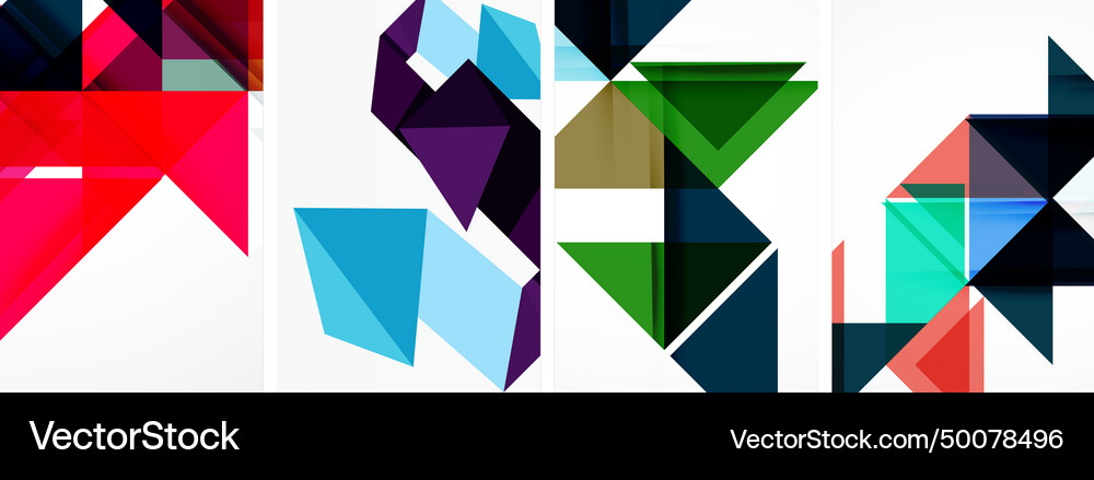 Triangle poster set for wallpaper business card Vector Image