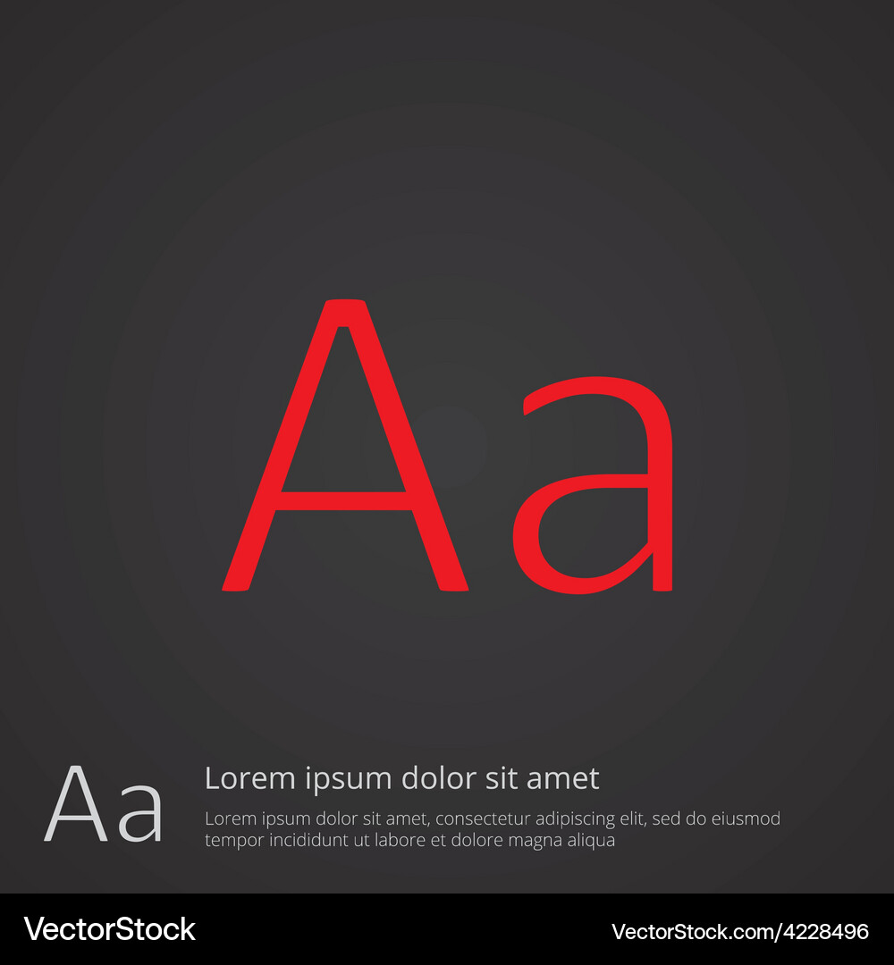 Typography outline symbol red on dark background Vector Image