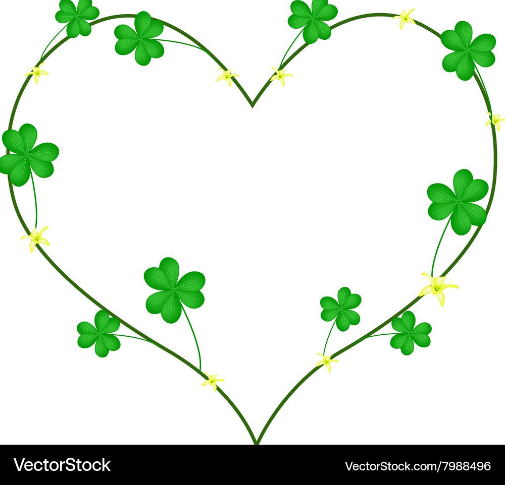 Water clover plants in beautiful heart shape Vector Image