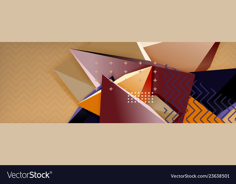 3d triangular shapes abstract background Vector Image