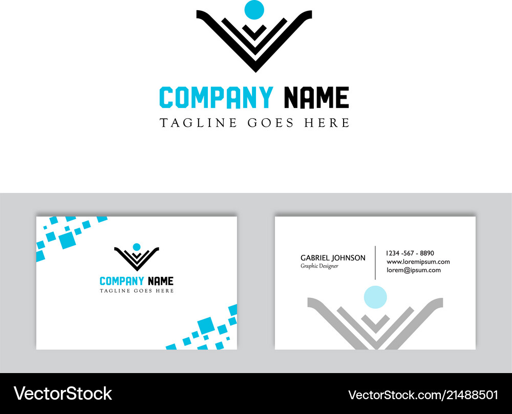 Company logo image with business card template Vector Image