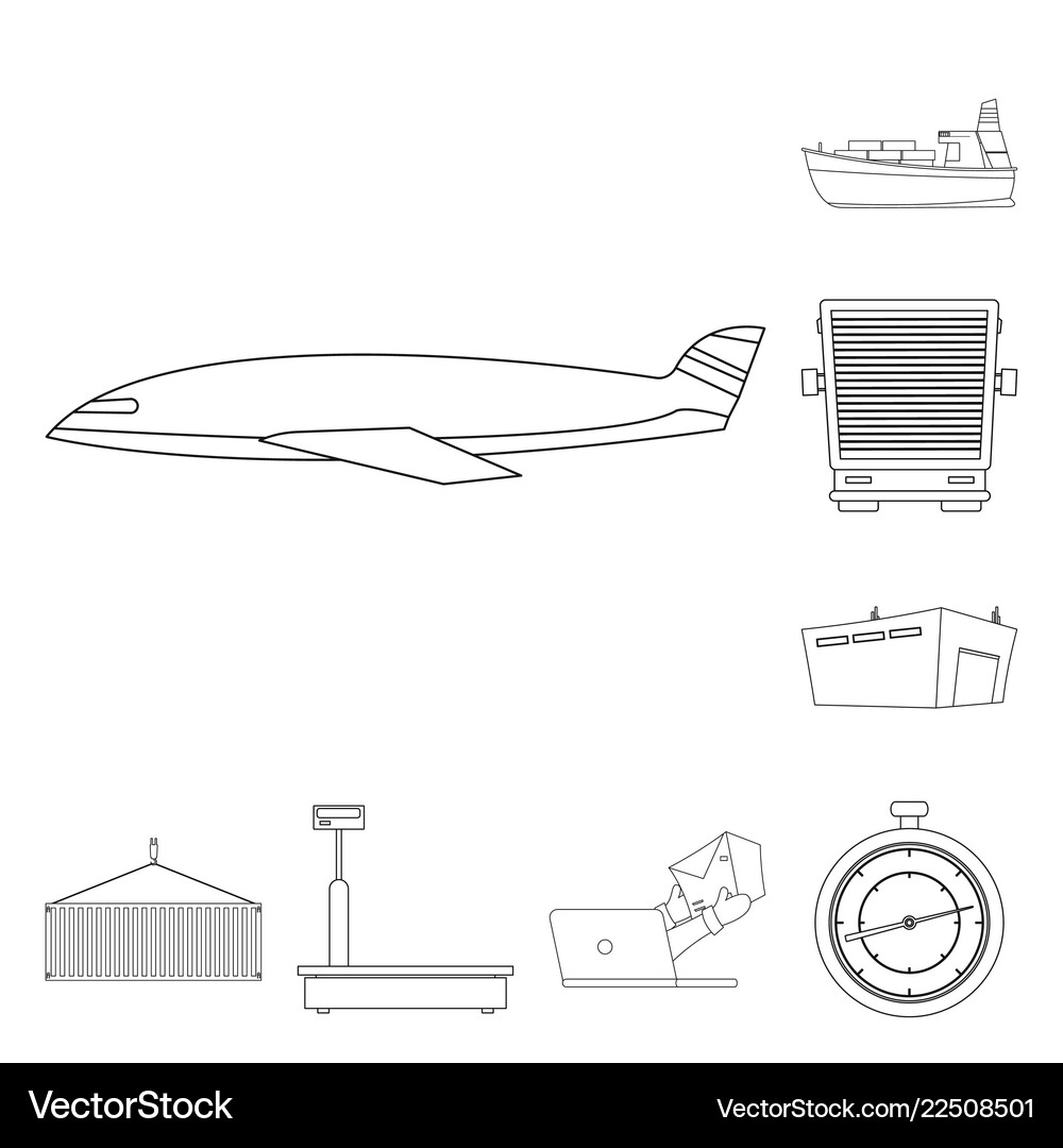 Design of goods and cargo icon set Royalty Free Vector Image