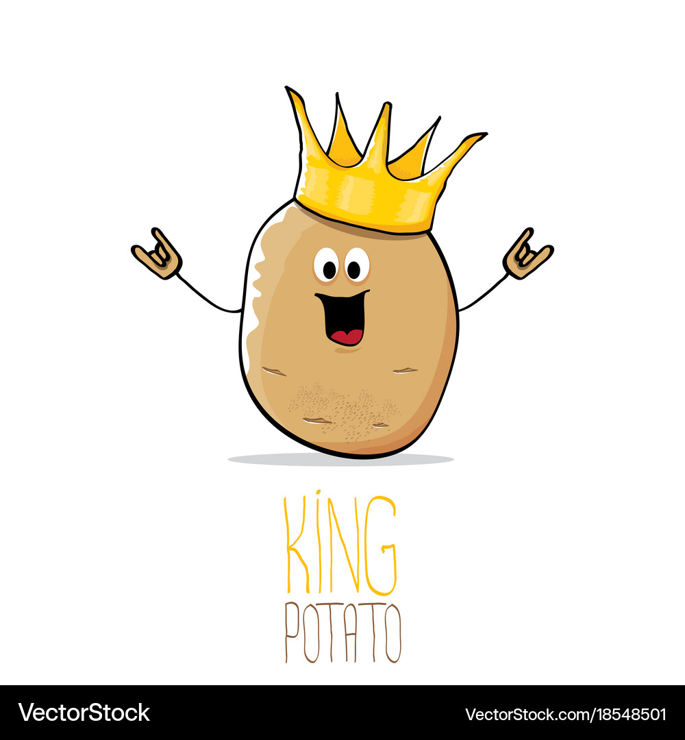Funny cartoon cool cute brown smiling king Vector Image