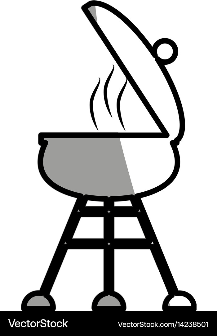Grill cooking food roasted picnic shadow Vector Image