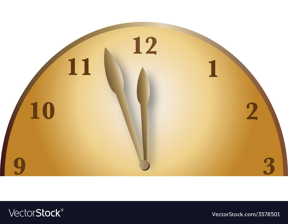 Half bronze clock Royalty Free Vector Image - VectorStock